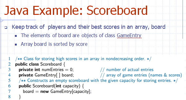 Solved Java Example: Game Entries o A game entry stores list | Chegg.com
