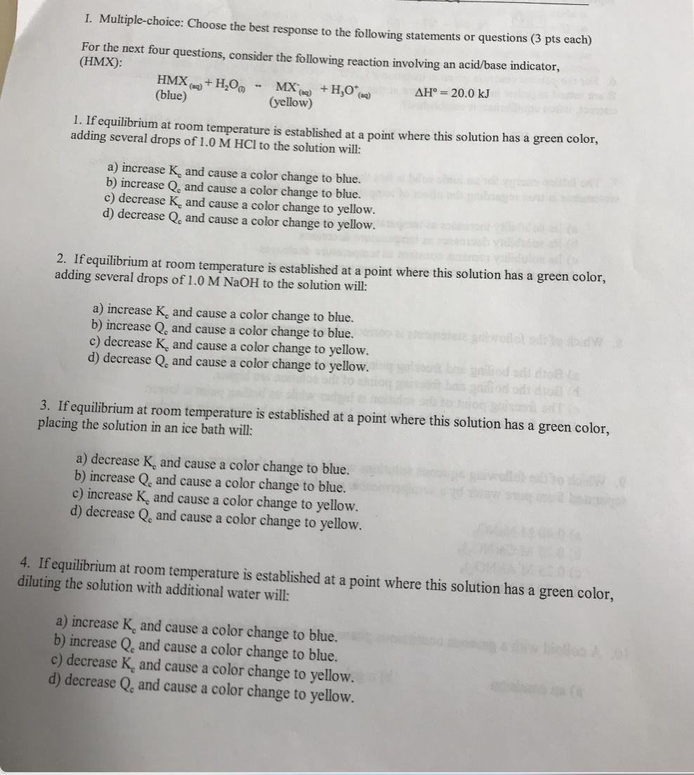 Solved 1. Multiple-choice: Choose the best response to the | Chegg.com