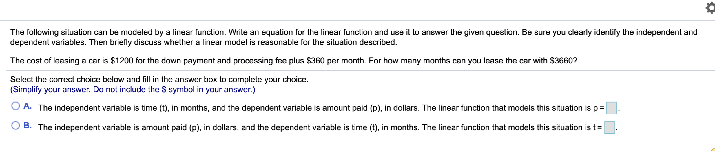 Solved The following situation can be modeled by a linear | Chegg.com