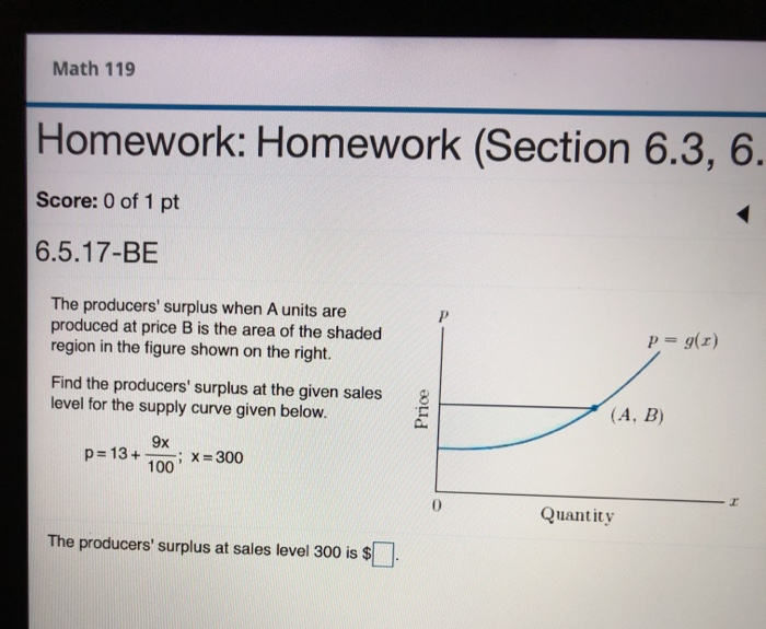 Solved Math 119 Homework: Homework (Section 6.3, 6 Score: | Chegg.com Solved Math 119 Homework: Homework (Section 6.3, 6 Score: | Chegg.com