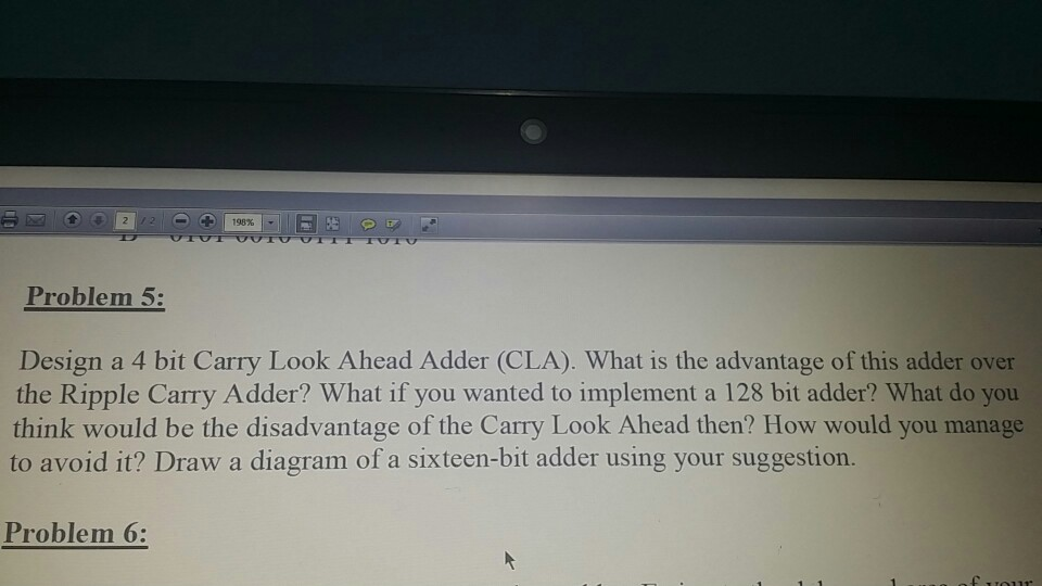 Solved 198% Problem : Design a 4 bit Carry Look Ahead Adder | Chegg.com
