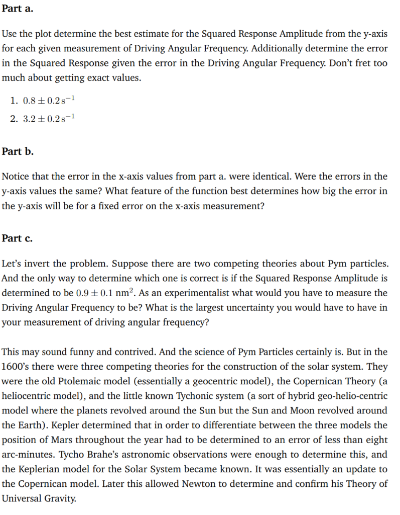 Solved Part a. Use the plot determine the best estimate for | Chegg.com