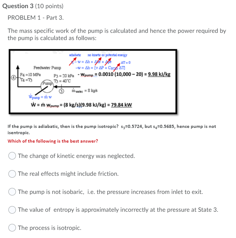 Solved Problem 1 Part 1 Consider A Simple Steam Power Chegg