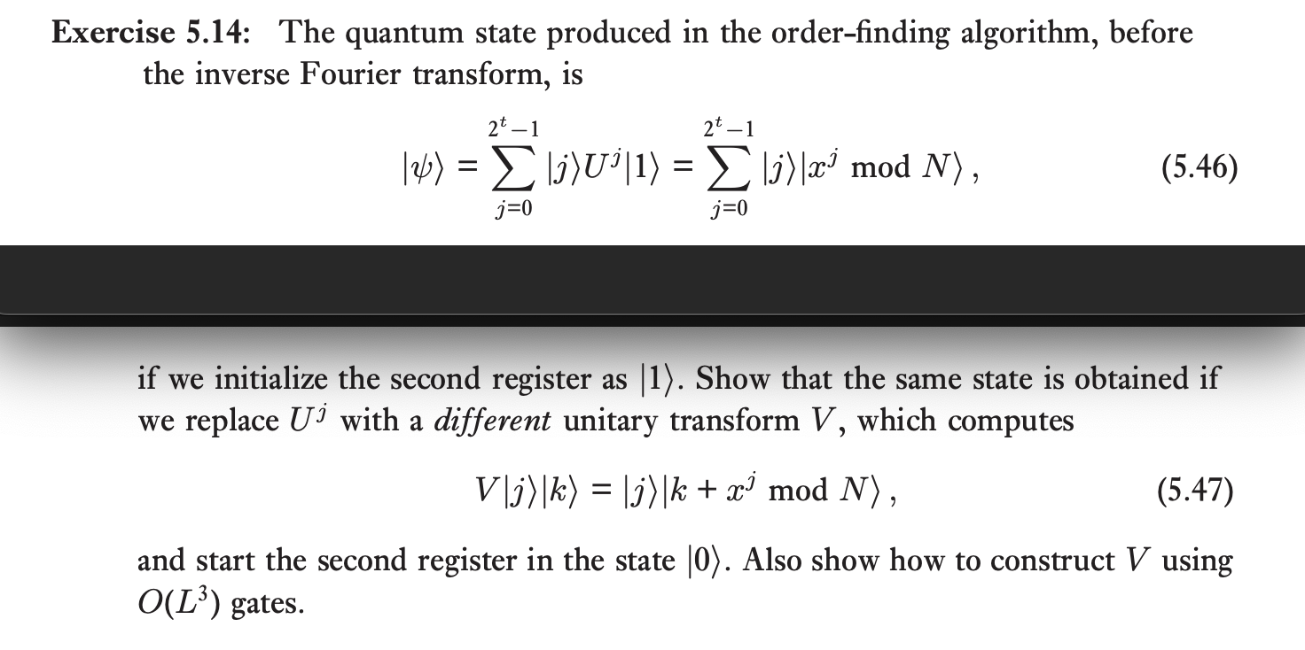 Solved exercise from the book Quantum Computation and | Chegg.com