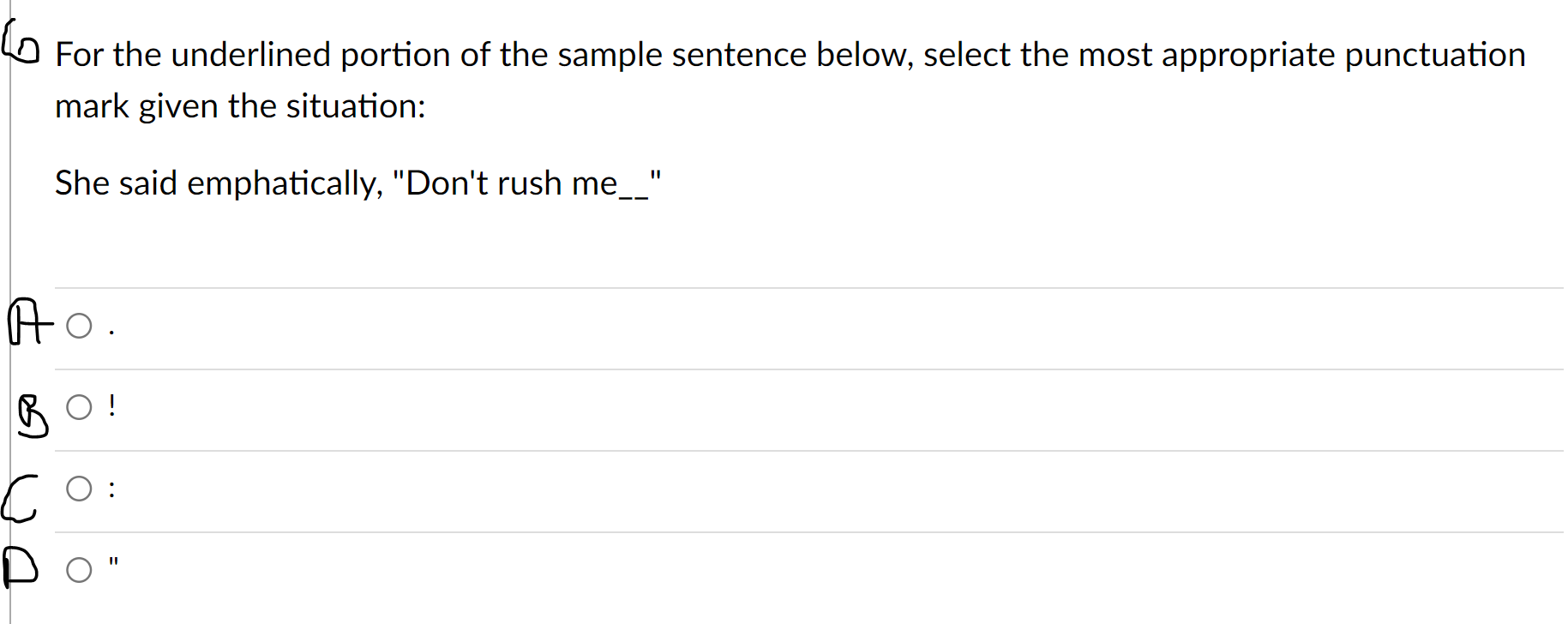Dor the underlined portion of the sample sentence | Chegg.com