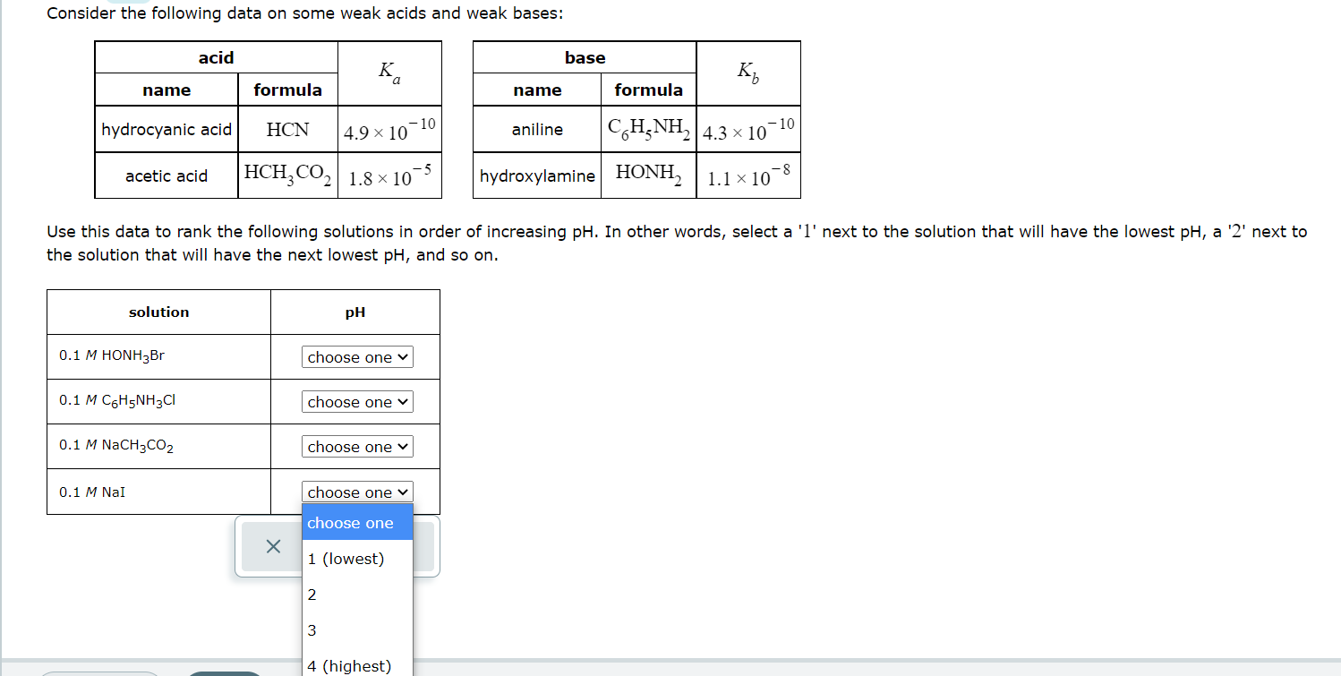 Solved Consider the following data on some weak acids and | Chegg.com