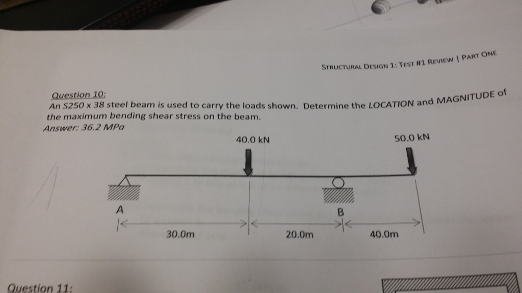 Solved STRUCTURAL DESIGN 1: TEST #1 REVIEW \ PART ONE | Chegg.com