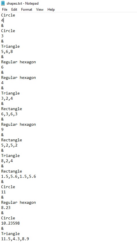 shapes.txt - Notepad File Edit Format View Help | Chegg.com