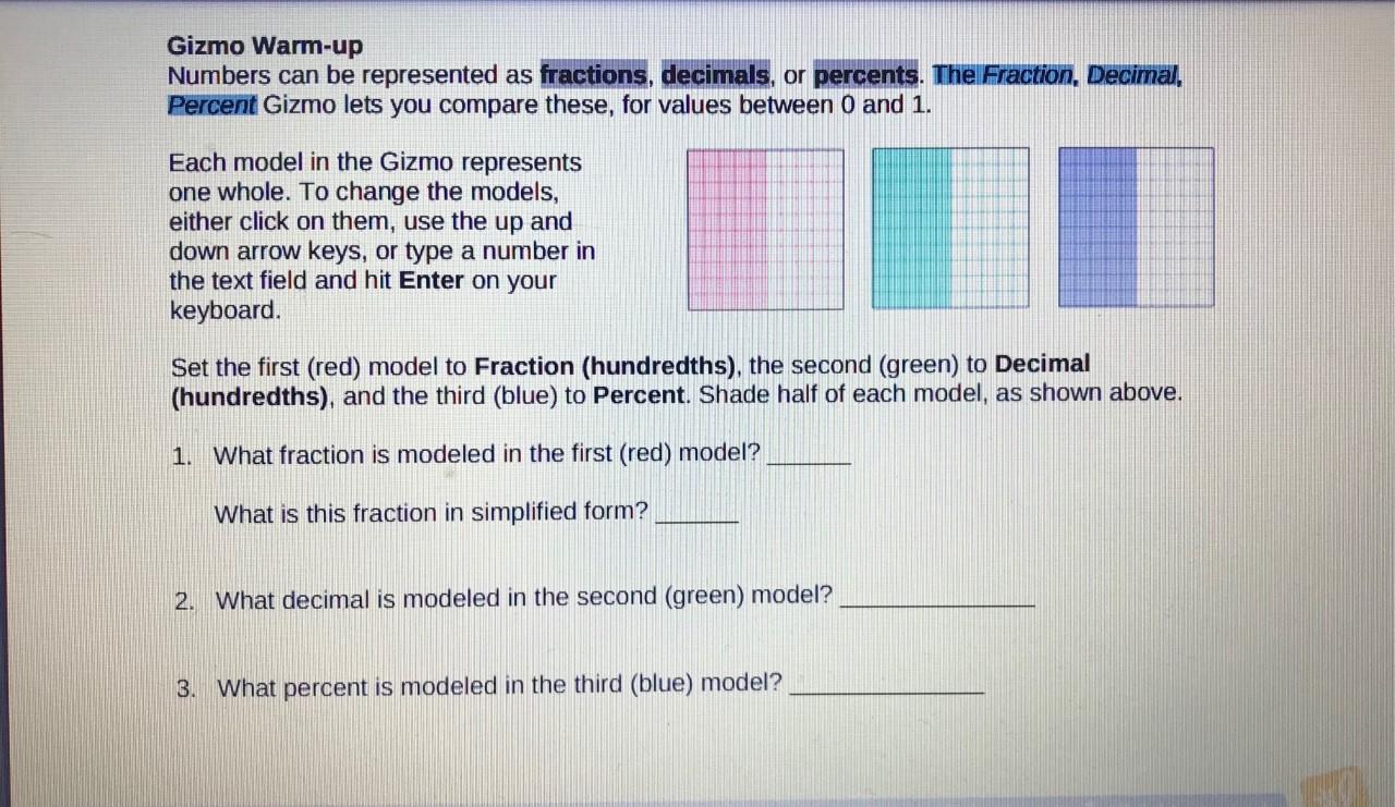 Solved Gizmo Warm-up Numbers can be represented as | Chegg.com