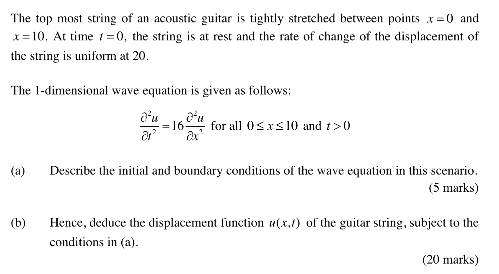 Solved The top most string of an acoustic guitar is tightly | Chegg.com