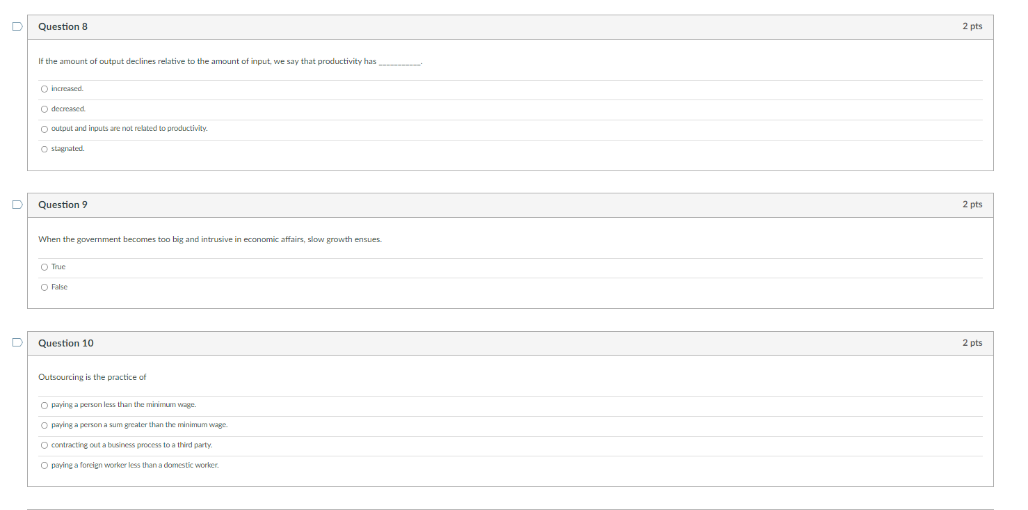 Solved If the amount of output declines relative to the | Chegg.com