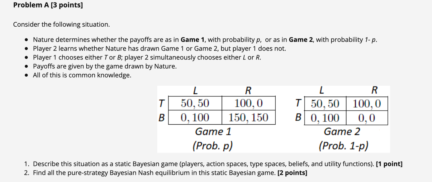 Solved Problem A [3 points] Consider the following | Chegg.com
