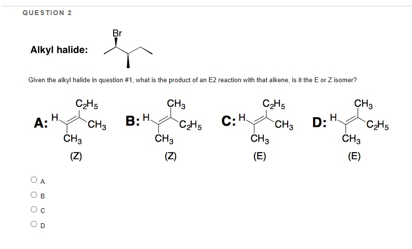 Solved QUESTIUNI For the following alkyl halide molecule, | Chegg.com