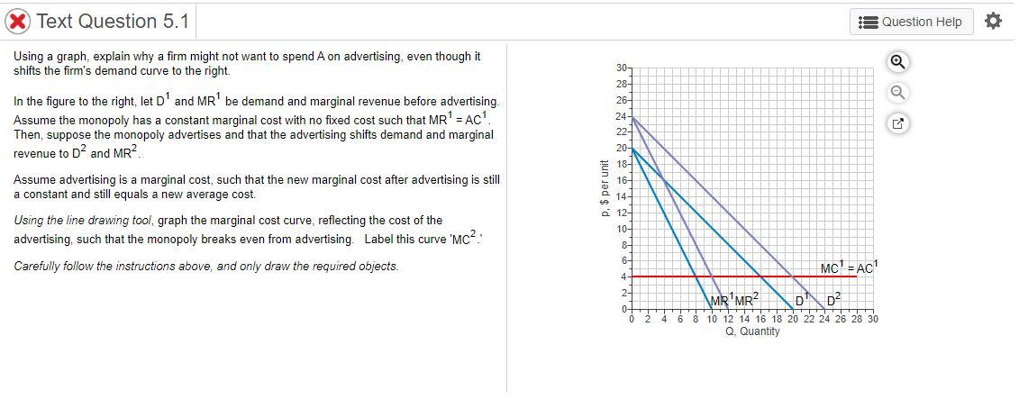 Solved Text Question 5.1 Question Help Using a graph, | Chegg.com