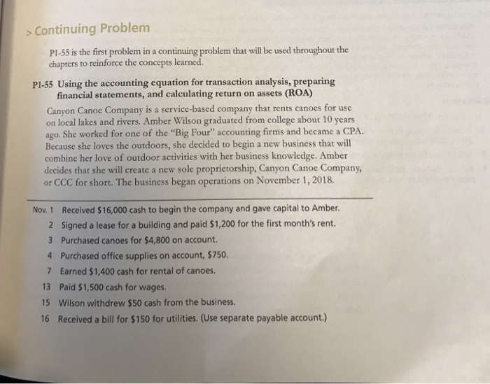 Solved Continuing Problem P1-55 is the first problem in a | Chegg.com