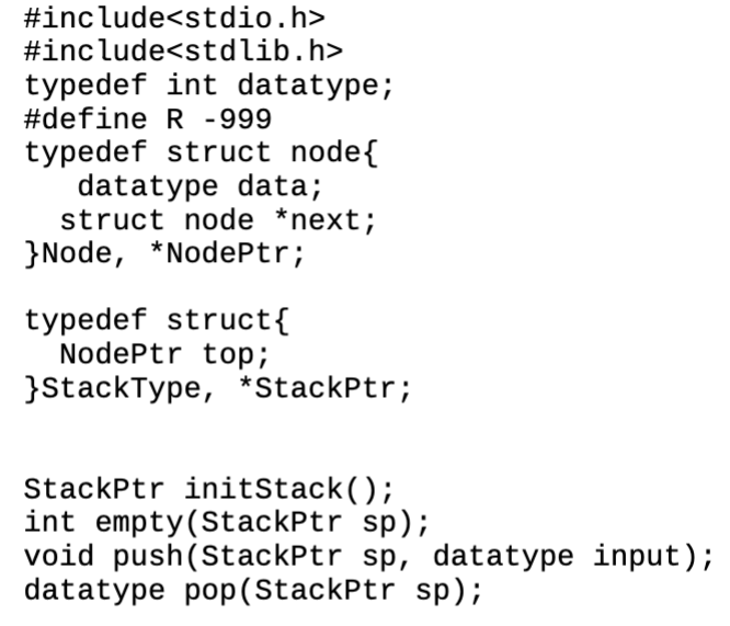 Solved \#include \#include typedef int datatype; \#define R | Chegg.com