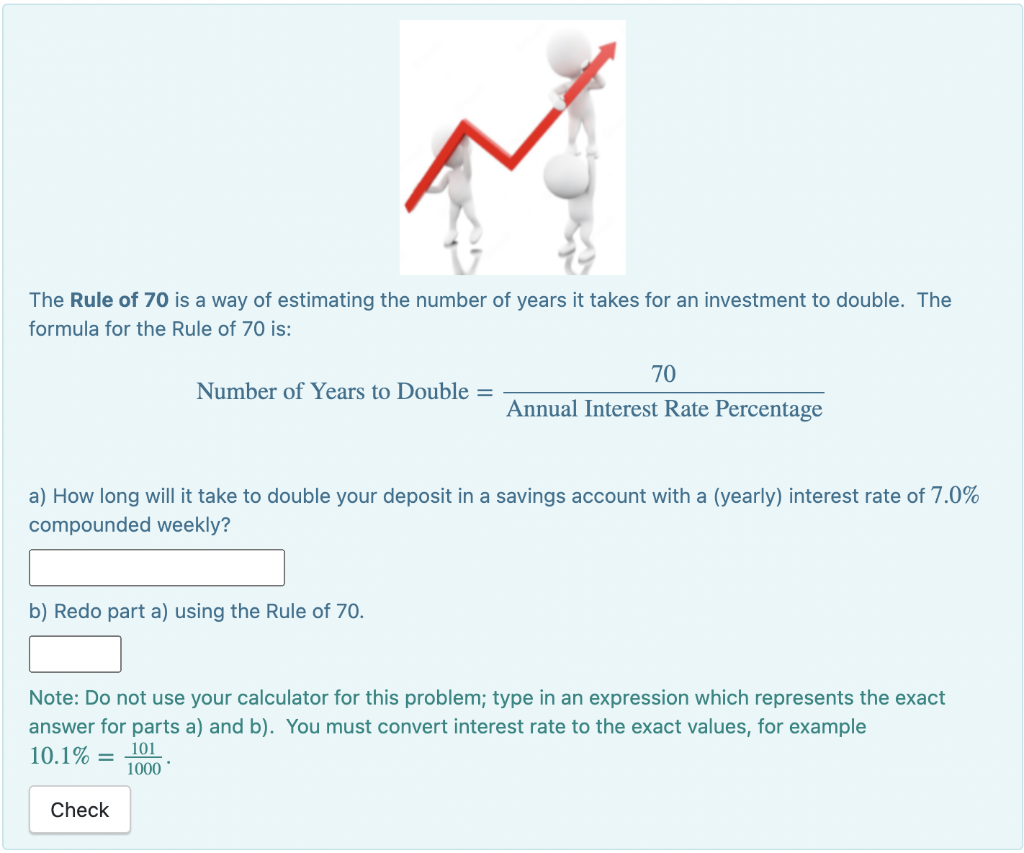 Solved The Rule of 70 is a way of estimating the number of | Chegg.com