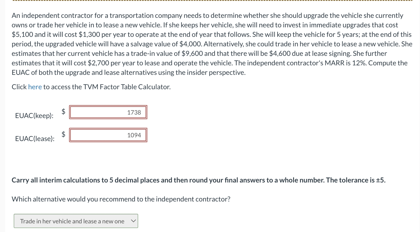 Solved by an EXPERT An independent contractor for a transportation ...