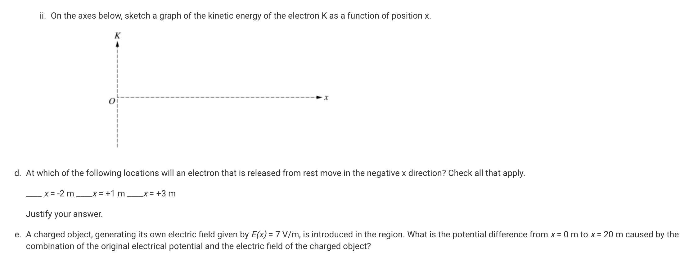 Solved The electric potential in a region of space as a | Chegg.com