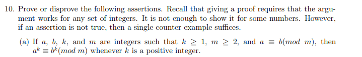 Solved 10. Prove or disprove the following assertions. | Chegg.com Solved 10. Prove or disprove the following assertions. | Chegg.com