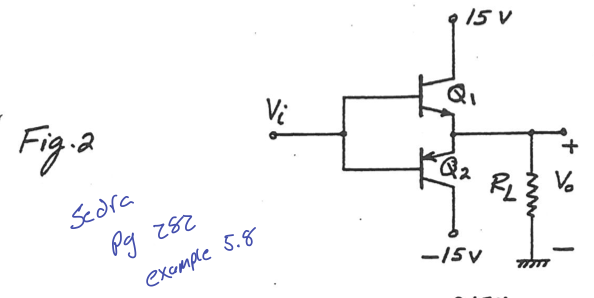 Solved (2) Construct the Class-B output stage shown in Fig. | Chegg.com