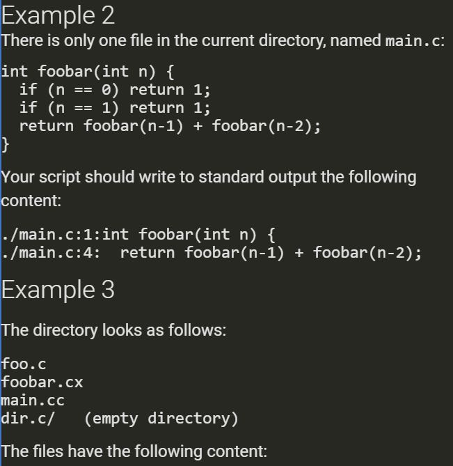 Write a Bash script that searches all .c files in the | Chegg.com