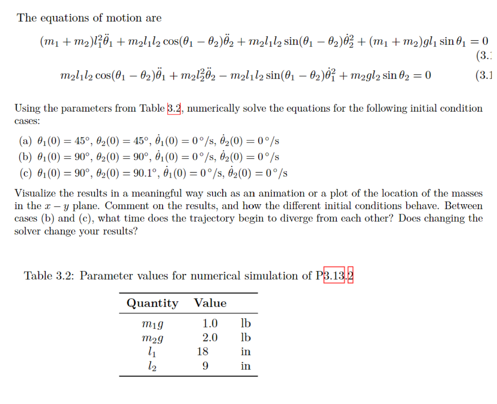 The equations of motion are | Chegg.com
