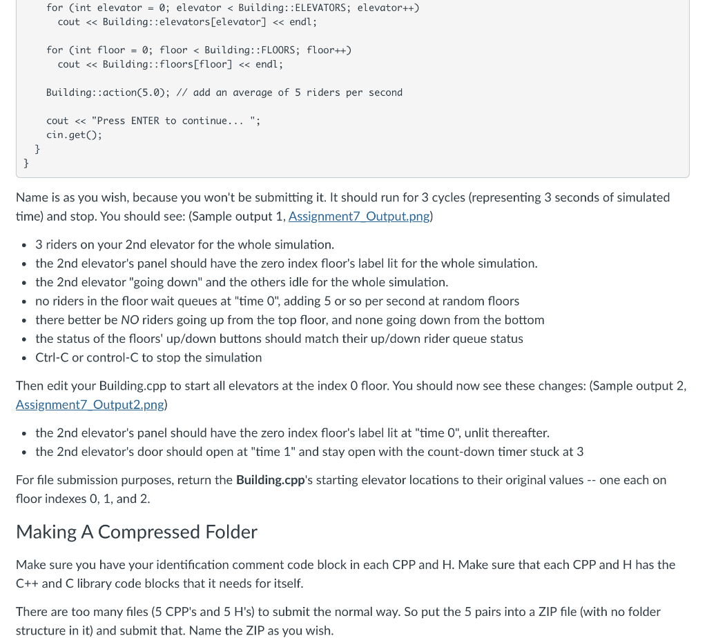 Write the first version of the elevator simulation, | Chegg.com