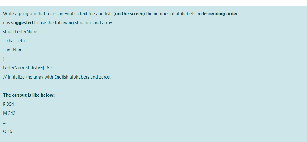 Solved Write a program that reads an English text file and | Chegg.com