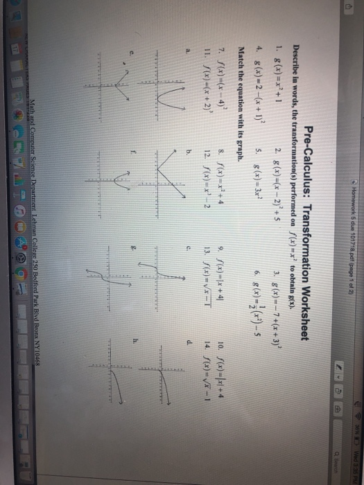 Solved s due 101718 pdf (page 1 of 2) Pre-Calculus: | Chegg.com