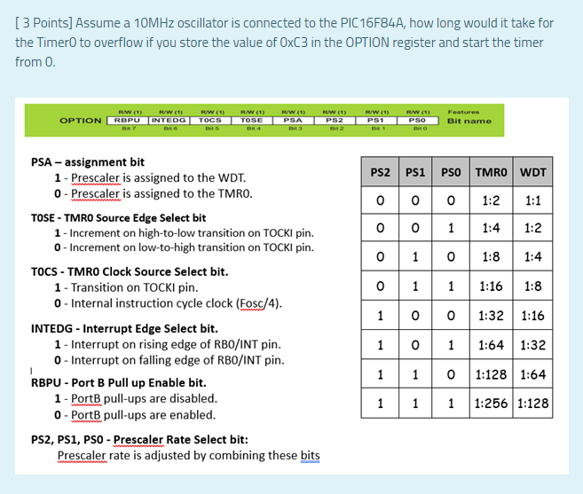 [3 Points] Assume a 10MHz oscillator is connected to | Chegg.com