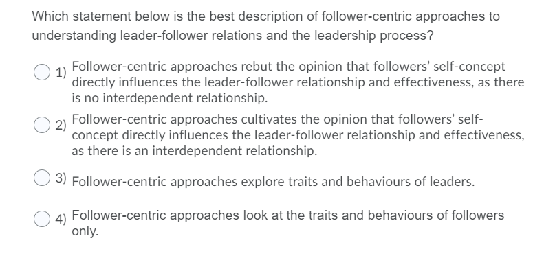 Solved Which statement below is the best description of | Chegg.com