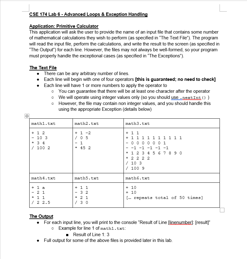 Solved Cse 174 Lab 6 Advanced Loops And Exception Handling