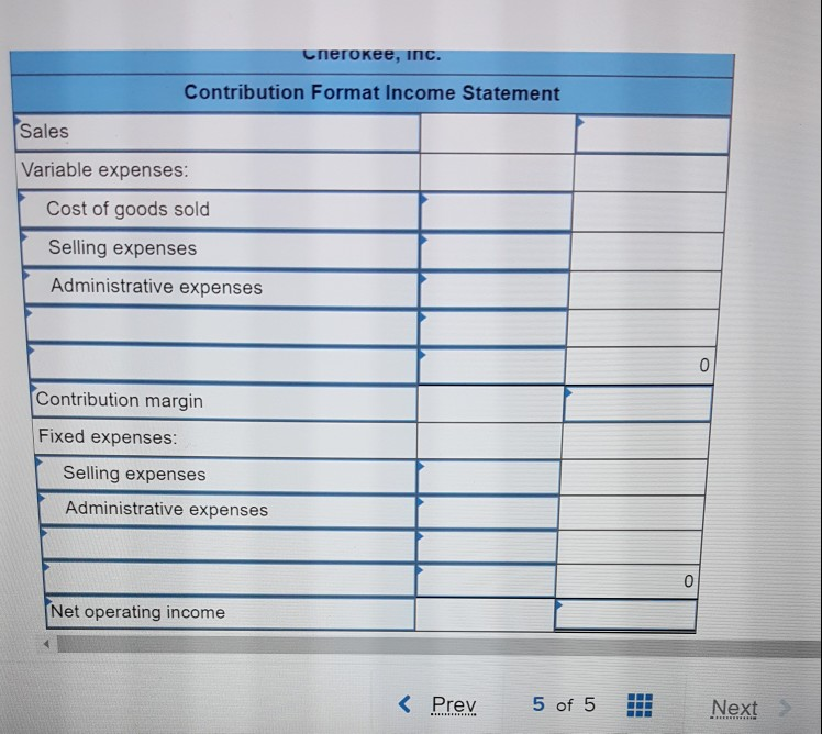 Solved Exercise 1-6 Traditional and Contribution Format | Chegg.com