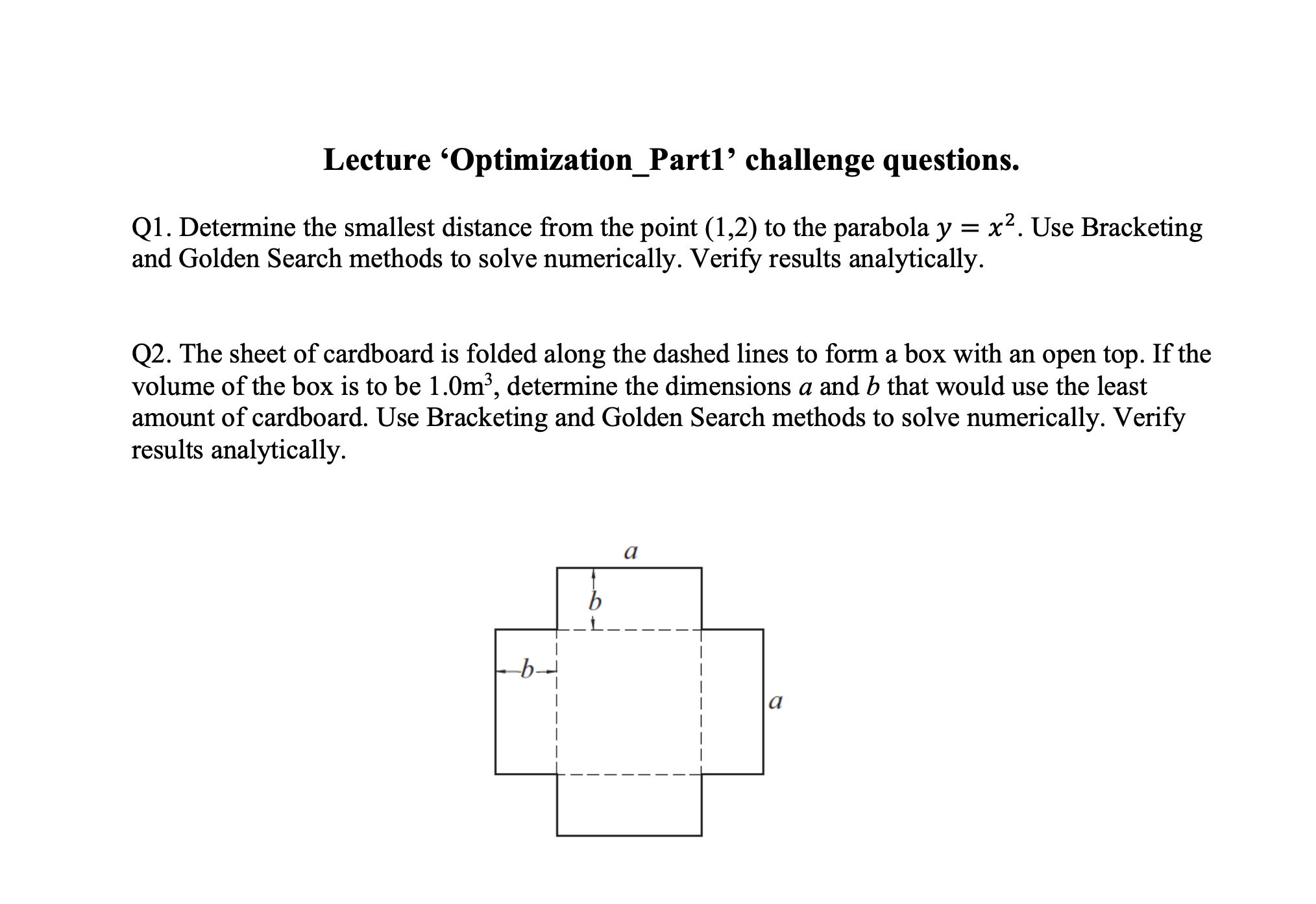 Solved Lecture 'Optimization_Partl' challenge questions. Q1. | Chegg.com