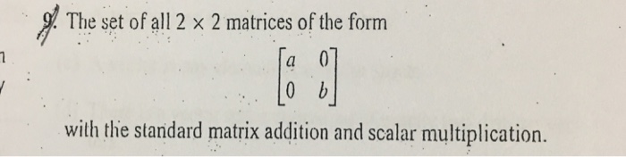 Solved The set of all 2 x 2 matrices of the form (l with the | Chegg.com