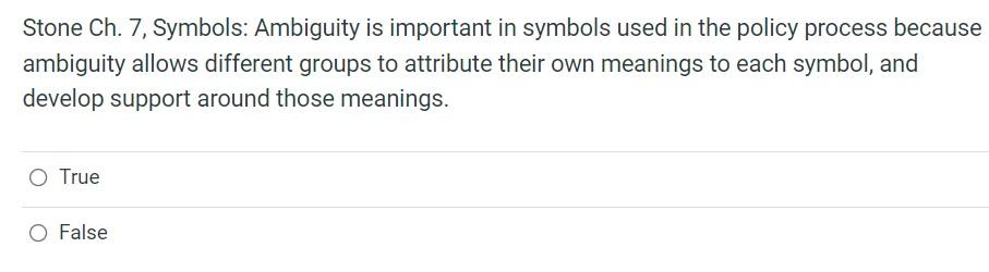 Solved Stone Ch. 7, Symbols: Ambiguity is important in | Chegg.com