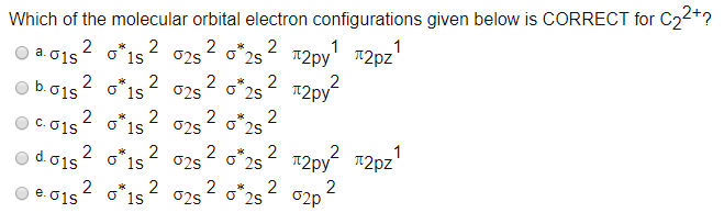 Solved Which of the molecular orbital electron | Chegg.com