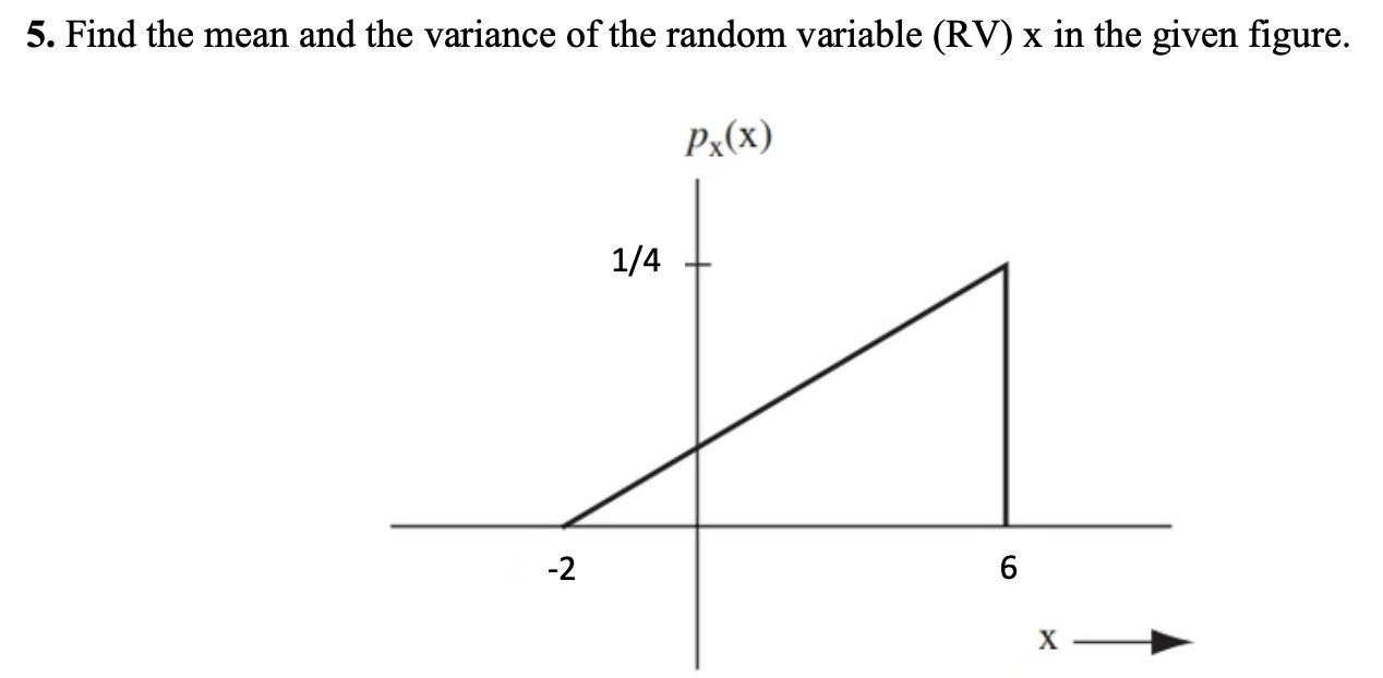 Solved 5. Find the mean and the variance of the random | Chegg.com