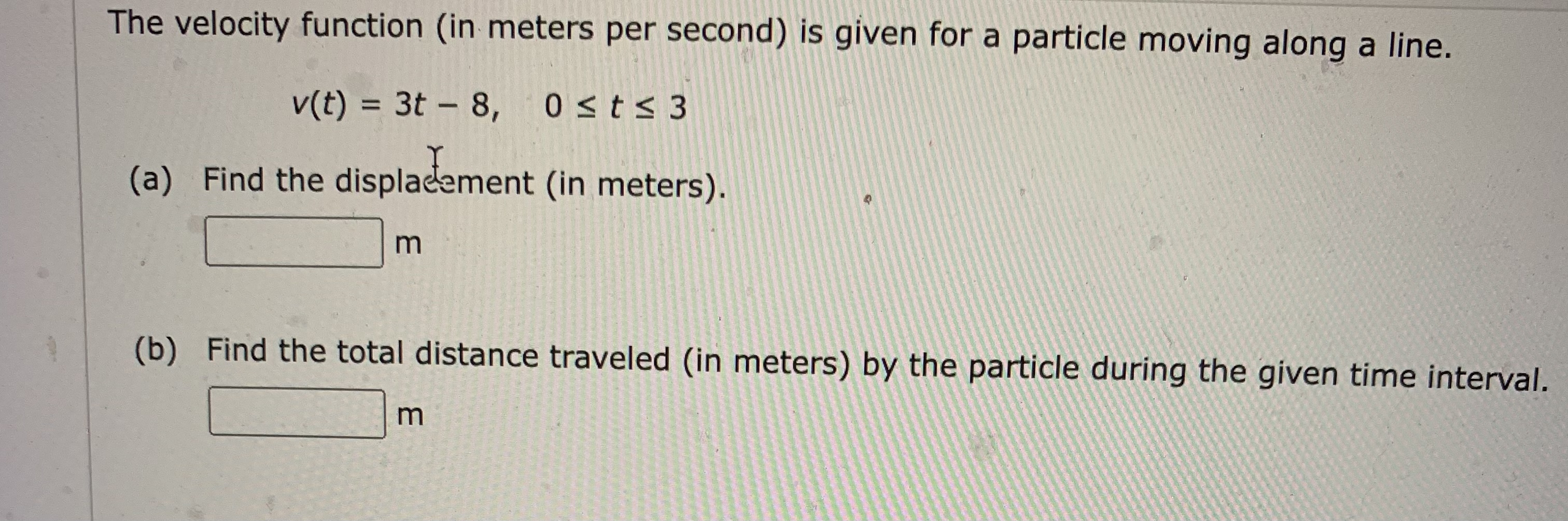 Solved The velocity function (in meters per second) is given | Chegg.com