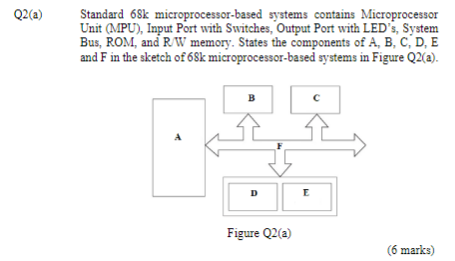 Solved Q2(a) Standard 68k microprocessor-based systems | Chegg.com