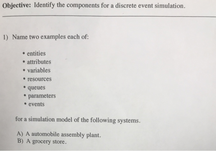 Solved Objective: Identify the components for a discrete | Chegg.com