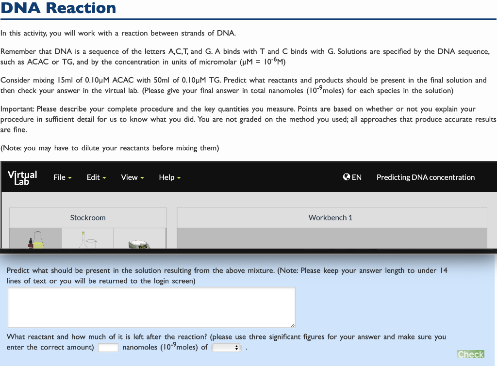 Solved DNA Reaction In this activity, you will work with a | Chegg.com
