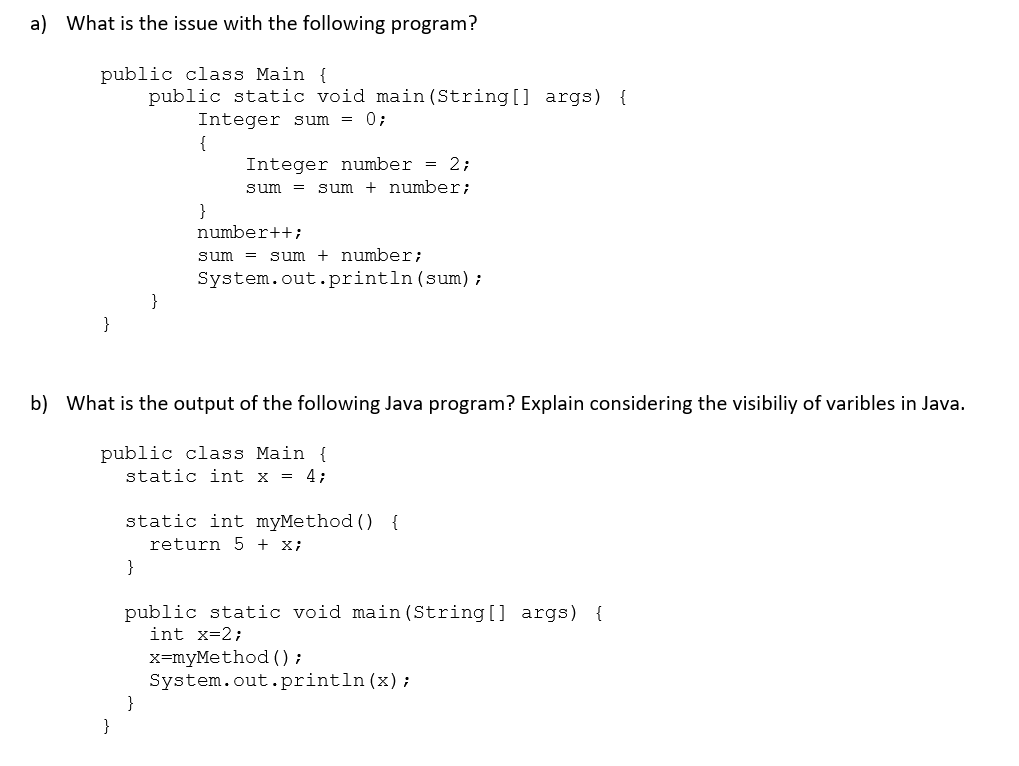 Solved a) What is the issue with the following program? | Chegg.com