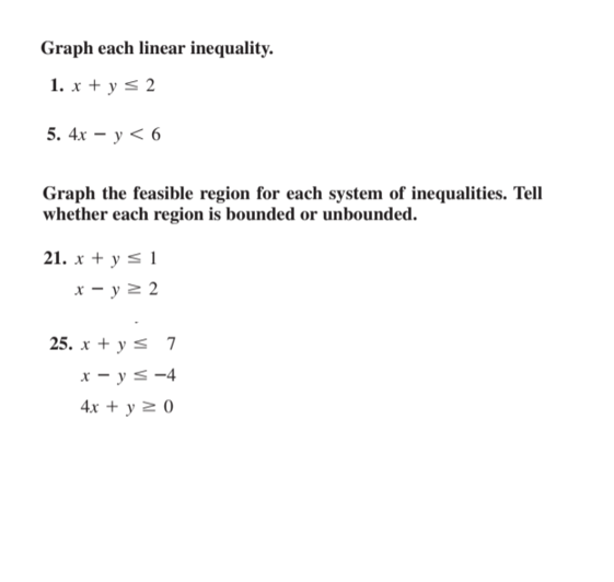 Solved Graph each linear inequality.x+y≤24x-y