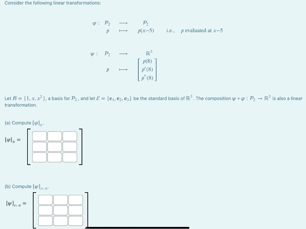 Solved Consider the following linear transformations: Q: P2 | Chegg.com