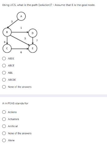Solved Using UCS, what is the path (solution)? - Assume that | Chegg.com