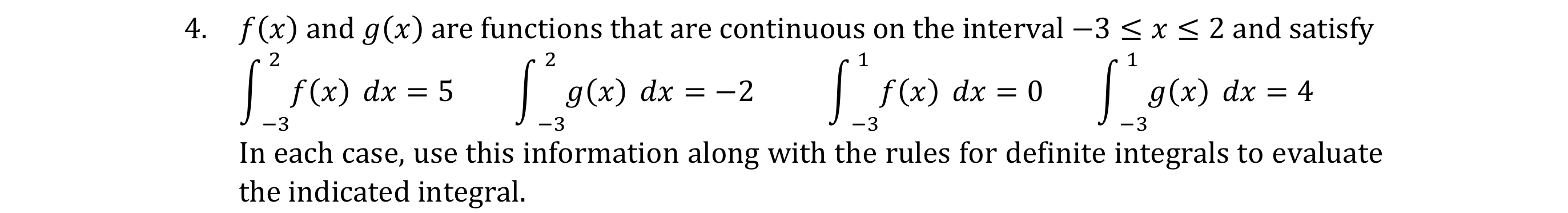 Solved f(x) ﻿and g(x) ﻿are functions that are continuous on | Chegg.com