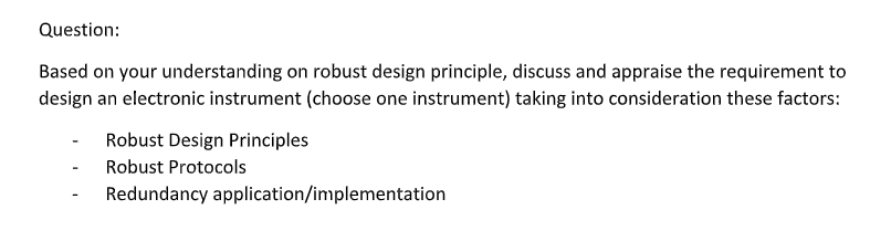 Solved Question: Based on your understanding on robust | Chegg.com