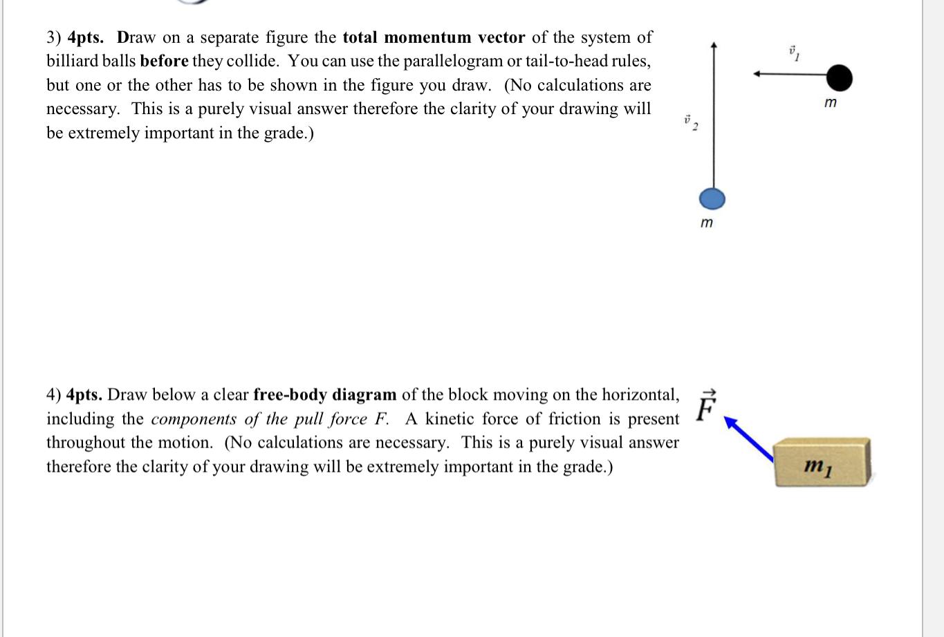 Solved 3) 4pts. Draw on a separate figure the total momentum | Chegg.com